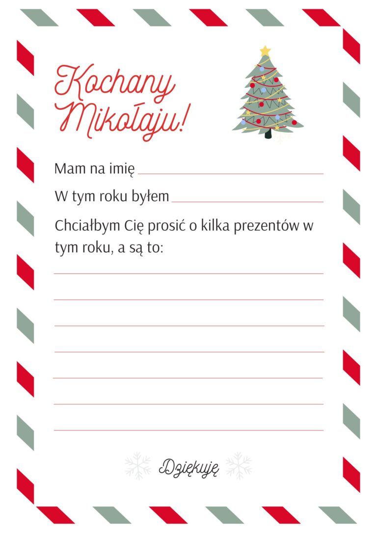 List do Mikołaja do druku - pobierz za darmo! - Agama Sklep